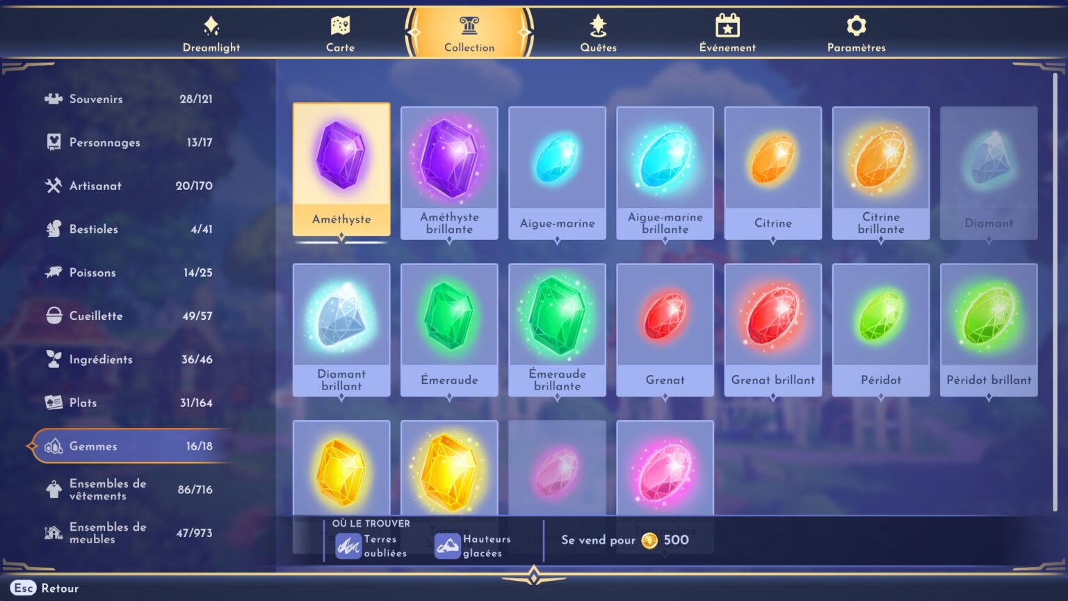 [Guide] Disney Dreamlight Valley : All gems location